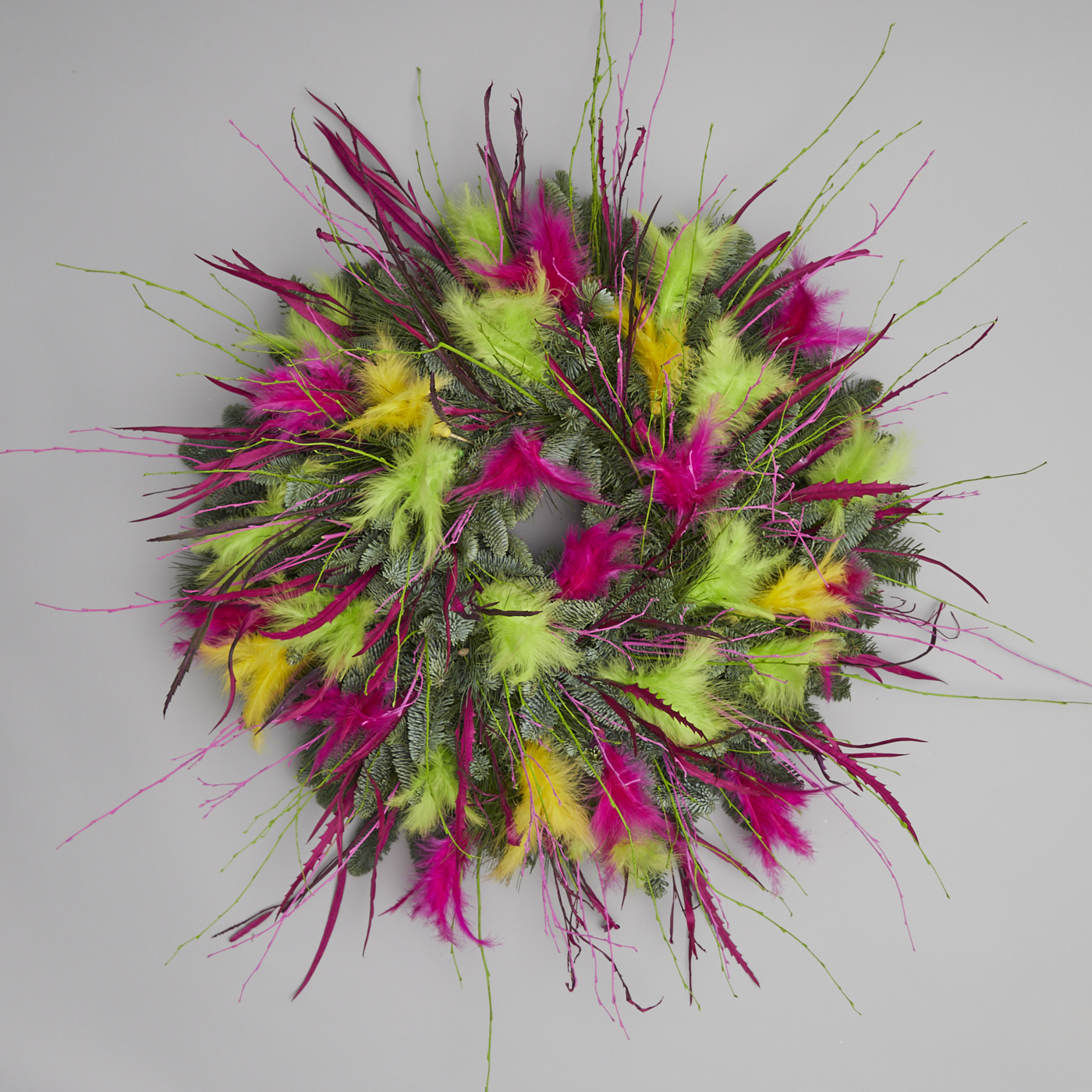 Pop of Neon Wreath – Sarah Styles Florist